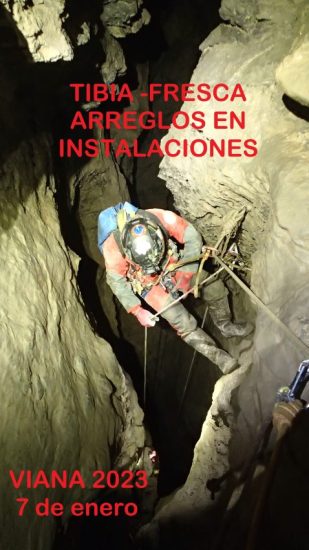 Tibia - Fresca, arreglos en las instalaciones Viana 2023 - Espeleoclub Viana